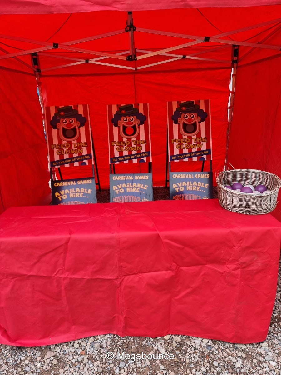 Feed the Clown side stall - Bouncy Castle Hire in Ross-on-wye ...
